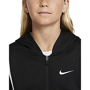 Nike Boy's Elite Full Zip Hoodie (Little Kids/Big Kids) Black/Black/White/White LG (14-16 Big Kid)