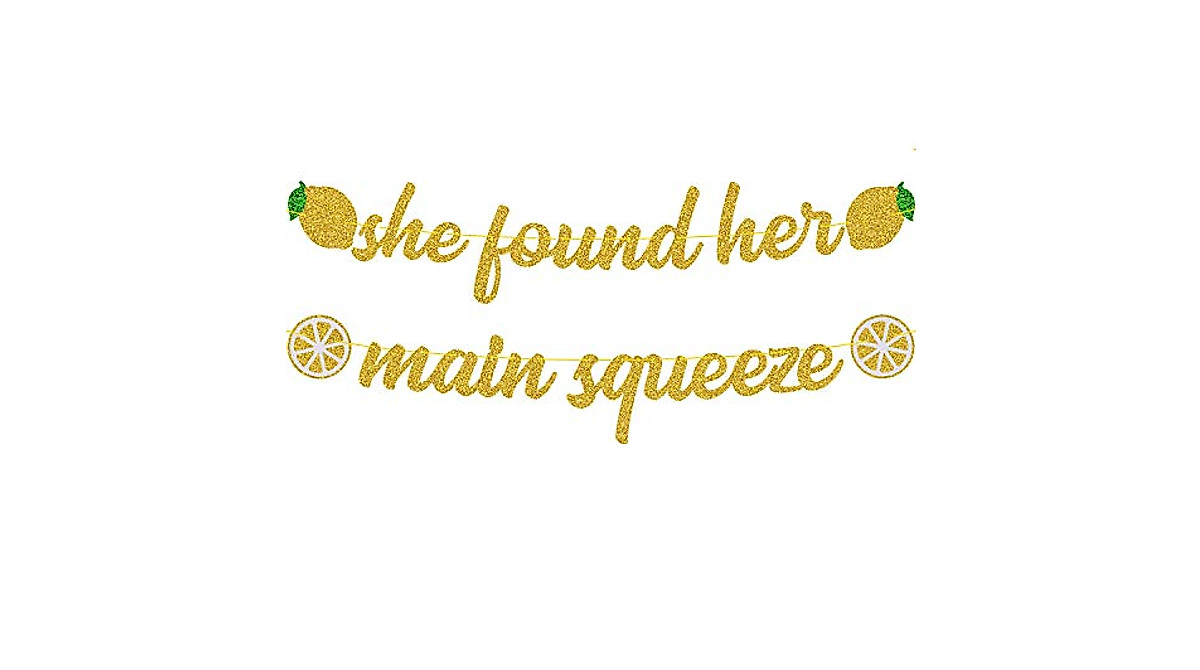 OKUSUN Main Squeeze Lemon Banner for Bridal & Bachelorette Parties