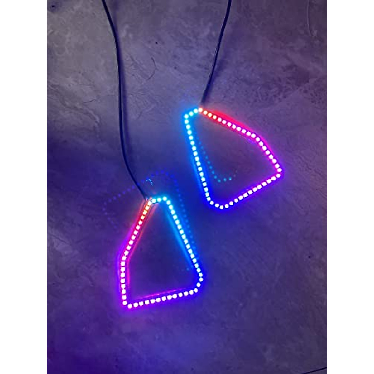 2PCS Angel Eyes Bluetooth CHASING Vent Overlay Lights KIT For 2020 2021 2022 2023 Polaris Slingshot Headlights