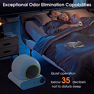 KittyClean Automatic Cat Litter Box,Self Cleaning Cat Litter Box with Odor-Elemination&Weight Monitoring Function,APP Control Anti-Pinch LittleCat Robot