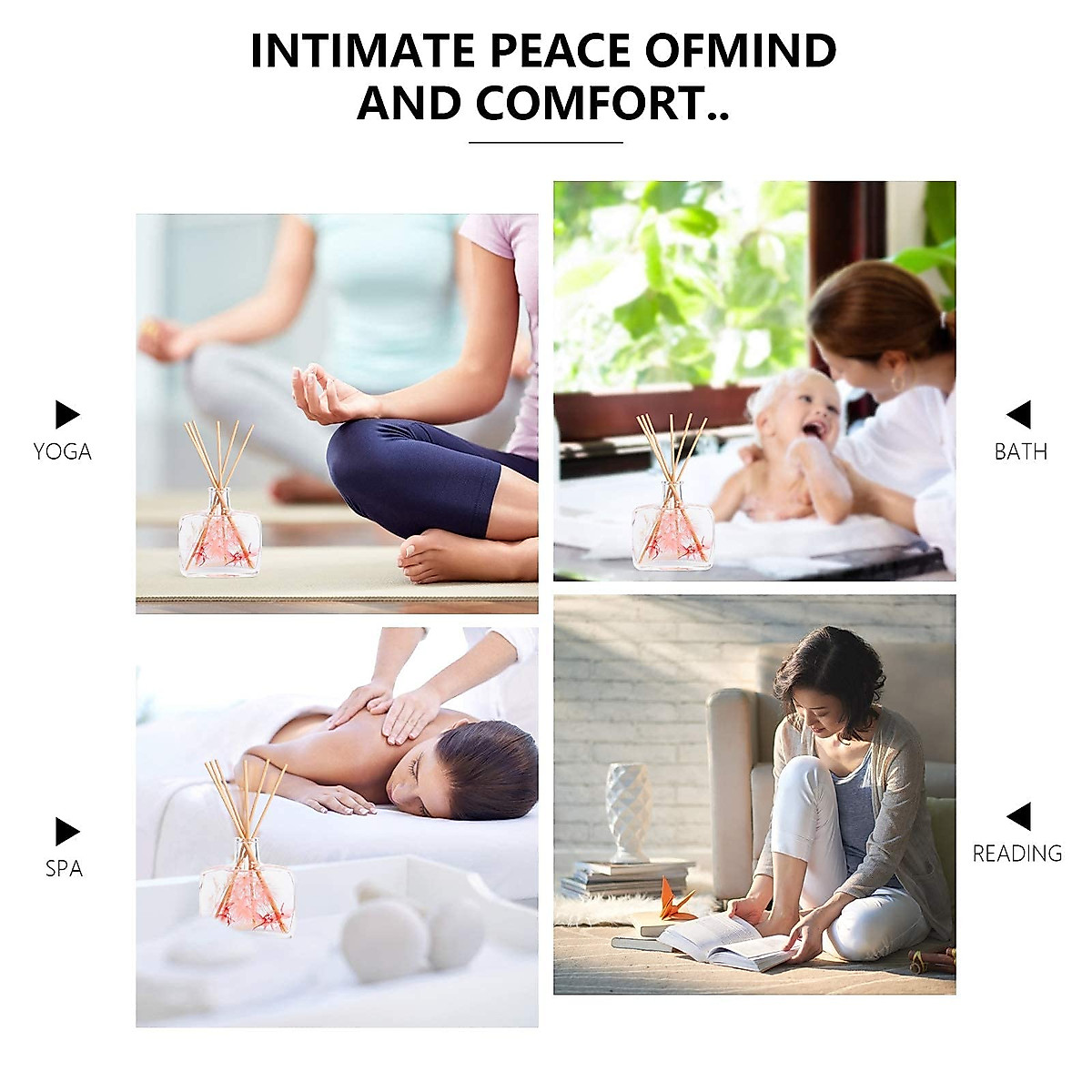 Reed Diffuser, Reed Diffuser Set, Scented Oil Diffuser wirh 6 Diffuser Sticks, Dried Flowers in The Bottle, Home Fragrance Room Office Decor, Birthday Gifts for Women