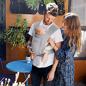 Ergobaby Embrace Cozy Newborn Essentials Baby Carrier Wrap (7-25 Pounds), Soft Air Mesh, Soft Grey