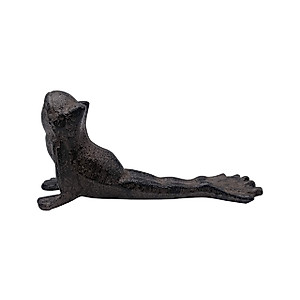 Comfy Hour 3.5" Cast Iron Yoga Frog Door Stopper, Brown, Antique & Vintage Collection