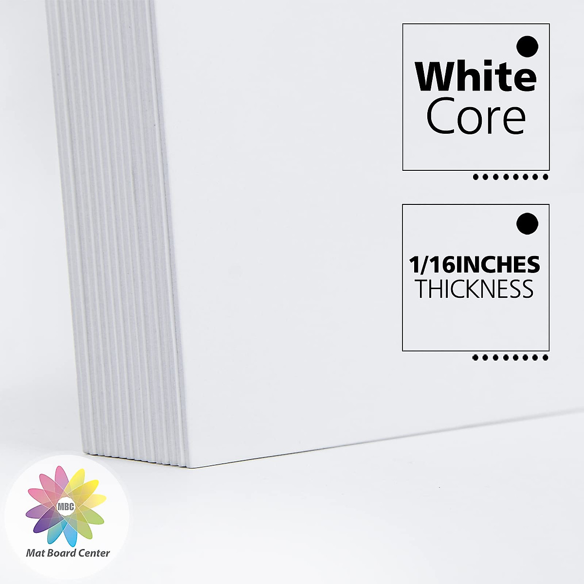 Mat Board Center, Pack of 50 11x14 White Uncut Mat Boards Backing Boards, 4-Ply Thickness, Great for Pictures, Frames, Crafts, Prints