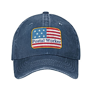 Pictetw U.S Flag Postal Worker Baseball Cap Mail Carrier Hat-Trucker Hats for Men and Women Navy