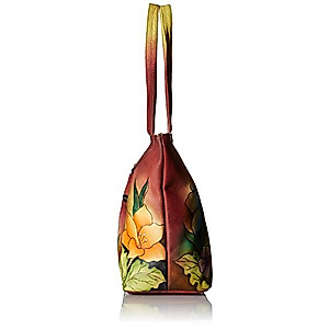 Anna by Anuschka womens N157Genuineleatherconvertible Large Tote Hand-painted Original Artwork,Mediterranean Garden,Large