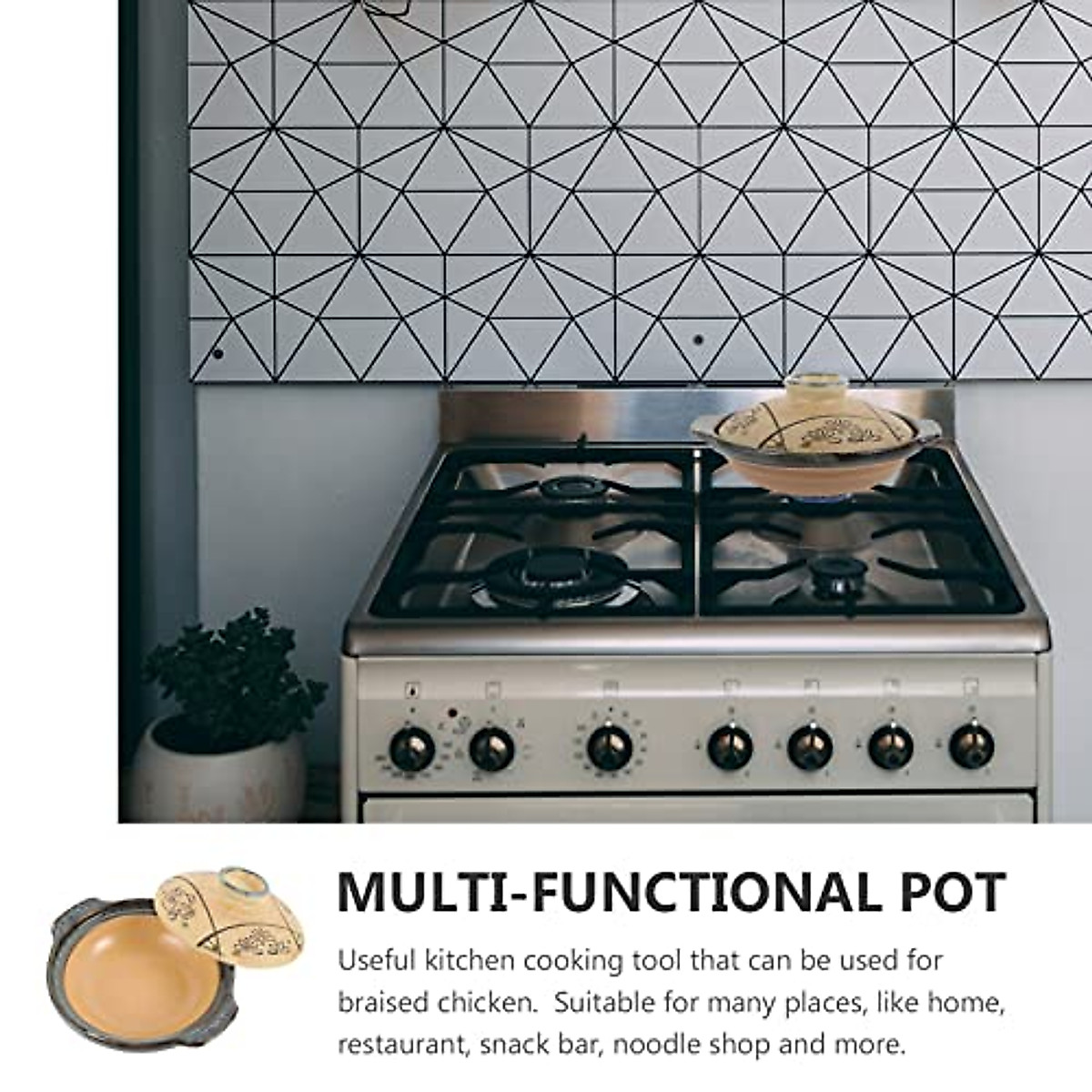 Japanese Donabe Pot Korean Soup Pot Ceramic Casserole Clay Earthenware Pot Chinese Stew Pot Soup Pot Cooking Pot Stockpot with Lid Kitchen Cookware 18cm Ceramic Stew Pot Clay Cooking Pot (Color : Ass