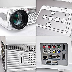 Full HD 1080p Hi-Res Mini Portable Smart Video Cinema Home Theater Projector - Built-In Dual Core Android Computer, WiFi Wireless Multimedia, LCD+LED, HDMI & USB Inputs for Blu Ray PC Laptop & TV