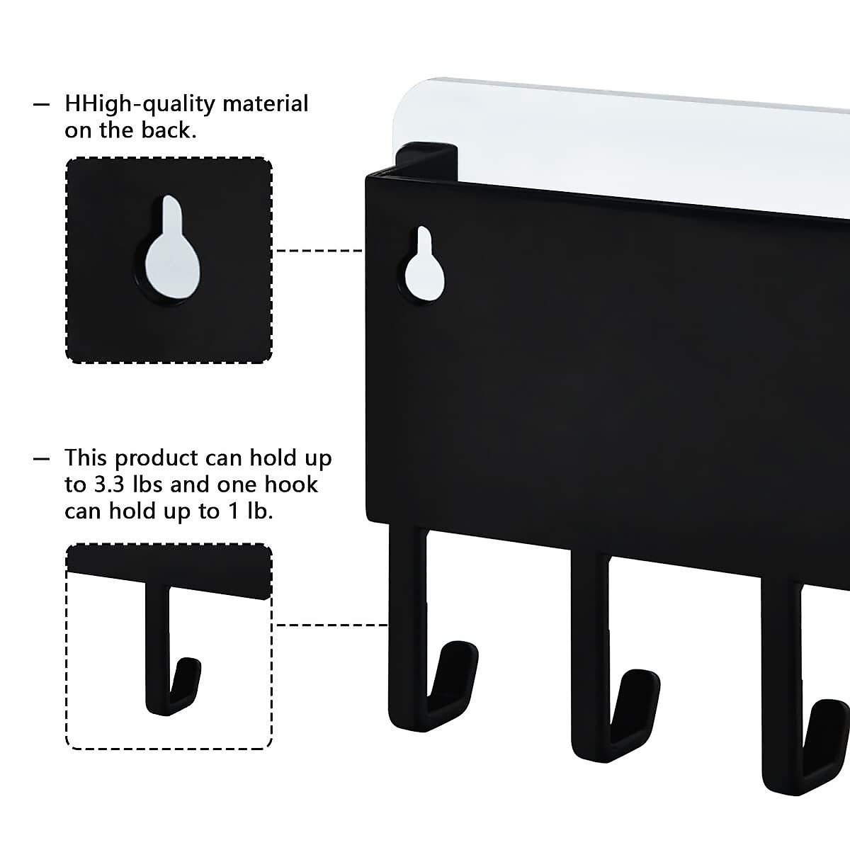 MCHIVER Mexican Talavera Ceramic Tile Pattern Key Holder for Wall Decorative Mail Organizer Holders Wall Mounted Key Hangers with 5 Hooks Mounting Hardware Key Rack for Office Entryway Door