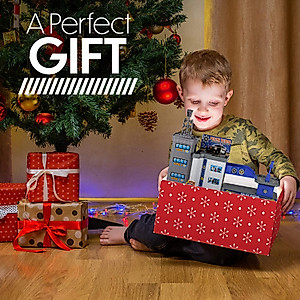 Toysical Police Car Toys for Boys - Cars Playsets - Police Toys with Track, Garage, 6 Police Car Toy Vehicles, 2 Police Men, 1 Helicopter - Best Gift for Boys 4, 5, 6 Year Old Kids