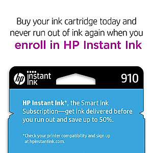 HP 910 Magenta Ink Cartridge | Works with HP OfficeJet 8010, 8020 Series, HP OfficeJet Pro 8020, 8030 Series | Eligible for Instant Ink | 3YL59AN