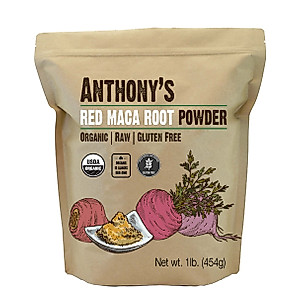 Anthony's Organic Red Maca Powder, 1 lb, Raw, Gluten Free, Non GMO, Non Gelatinized