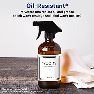 Avery Durable Waterproof Rectangle Labels with Sure Feed, 3" x 5", 30 Oil and Tear-Resistant Waterproof Labels, Print-to-The-Edge, Laser/Pigment-Based Inkjet Printable Labels