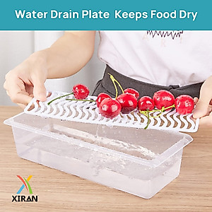 Xiran Refrigerator Boxes, Fridge Containers Boxes - Pack of 6 - Fridge Storage Set, Fridge Storage Basket for Fish, Meat, Vegetable, Fruits (1500ML Set of 6 Piece)