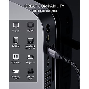 Stouchi 8K HDMI 2.1 Cable 6ft 48Gbps, (Certified) Ultra High Speed HDMI Cables, 8K60Hz 4K120Hz 144Hz eARC HDCP 2.2&2.3 SBTM HDR10+ Dolby Compatible with PS5/PlayStation 5/Xbox Series X/Apple TV 4K