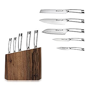 Cangshan N1 Series 6-Piece German Steel Forged Knife Block Set, Walnut Block