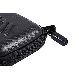 CASEMATIX Carry Case Compatible with Fender Mustang Micro Headphone Amp and Charging Cable - Micro Headphone Amplifier Case Only with Wrist Strap, Black