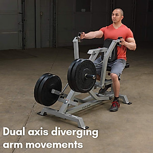 Body-Solid Pro Clubline (LVSR) Leverage Seated Row Machine - Unilateral Dual-Axis, Adjustable Gas-Assisted Chest Support, 360-Degree Grips