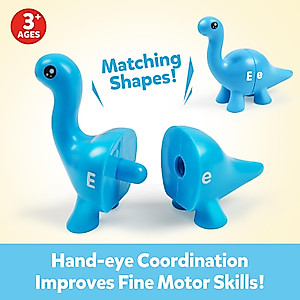 Matching Letters Counting Dinosaur Toys with Double-Sided ABC Alphabet Preschool Learning Uppercase Lowercase Sensory Sorting Educational Montessori Toy Sets for Kids Toddler Aged 3+ Years Old…