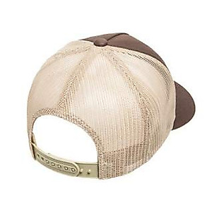 National Park Service Trucker mens Snapback Hat with National Park Service (NPS) Woven Patch (Brown on Khaki)