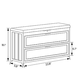 MoNiBloom Shoe Bench Entryway with Storage, Bamboo Shoe Rack Organization with Doors for 6-10 Pairs Hallway Bedroom Living Room Garden, Brown