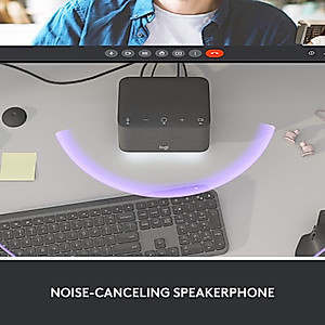 Logitech - Logi Dock, All-in-One USB C Laptop Docking Station, Speakerphone, Noise Canceling Mics, Bluetooth, HDMI, for Windows/macOS, Certified for Microsoft Teams