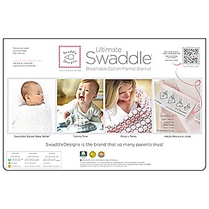 SwaddleDesigns Large Receiving Blanket, Ultimate Swaddle for Baby Girls, Softest US Cotton Flannel, Best Shower Gift, Made in USA, Brown Polka Dots on Pastel Pink (Mom's Choice Award Winner)