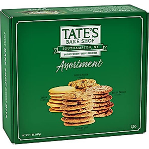 Tate's Bake Shop Cookies Gift Box, Chocolate Chip, Oatmeal Raisin, Butter Crunch and Lemon Cookies, 14 oz