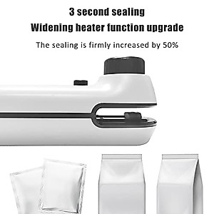 Buddeez Mini Sealer and Cutter, Upgraded 2-in-1 Hand-Held Tthermal Vacuum Sealer, USB Rechargeable, Portable Sealer Kitchen Gadget (White)