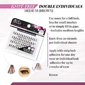 Ardell False Eyelashes Double Up Individuals Knot-Free Medium Brown 4 Pack