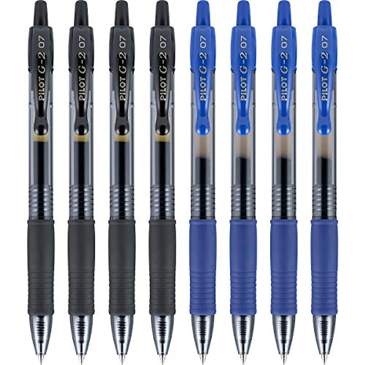 Pilot G2 Premium Gel Ink Pens, Fine Point, Black and Blue Inks, 8 Count (16408)