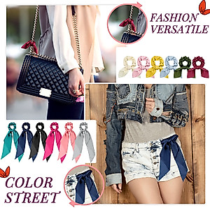 12 Pieces Hair Accessories for Women Hair Ribbons Hair Scarf Scrunchies Bow Scrunchies for Girls Women Hair Scrunchies with Bow Knot(Fresh Color)