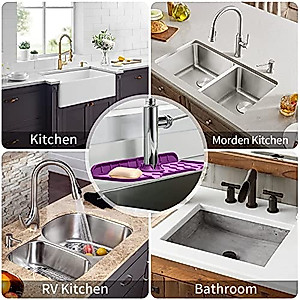 JODEILIY Kitchen Silicone Faucet Sink Splash Guard,Faucet Water Catcher Mat,Sink Draining Pad Behind Faucet,Silicone Drying Mat