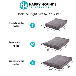 Happy Hounds Daisy Deluxe Supportive Sherpa Dog Bed, Large (48 x 36 in.), Mocha