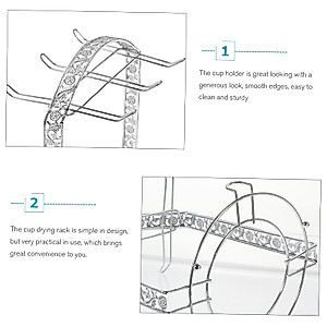 FUNOMOCYA Kitchen Countertop Mug Drying Rack Stylish Cup Holder Stand for Coffee Mugs Teacups and Bottles Space Saving Organizer for Home Kitchen Office and Restaurant Use