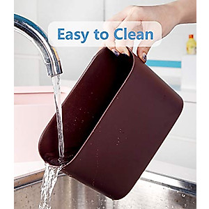 AYADA Tiny, Desk Mini Trash Can, Trash Bin, Waste Basket 1.5 L Desktop, Countertop, Makeup Tabletop Trash Can Little Cute Plastic (White)