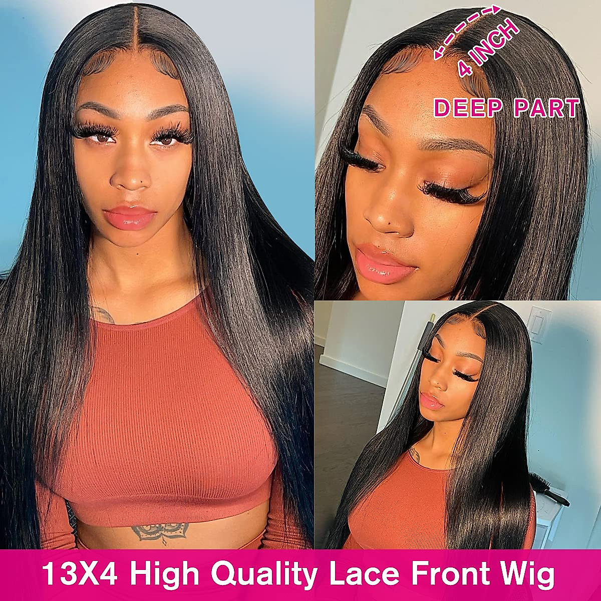 LLDDQQENN Real Glueless Wigs Human Hair Pre Plucked 13x4 HD Lace Front Wigs for Black Women Human Hair