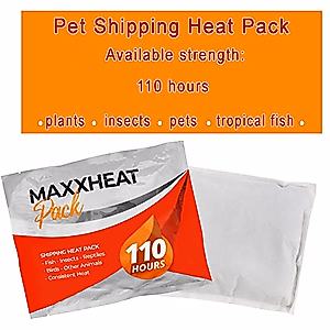 MaxxHeat 110 Hour Shipping Heat Pack - 1, 10, 60 Count Packs Available| Extended Heat for Marine Animals, Insects, Coral, Fish, Invertebrates, Flowers, and Plants | Tropical Fish
