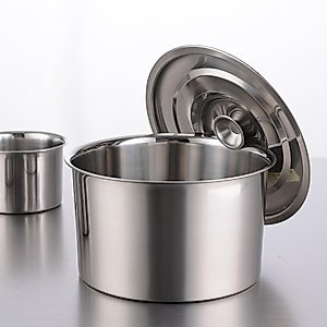 Stock Pot with Lid, Stainless Steel Pot for Soup, Stew, Seafood, Stew Pot, Soup Seasoning Container, Pot for Cooking (Large 43x43cm/16.92x16.92in)