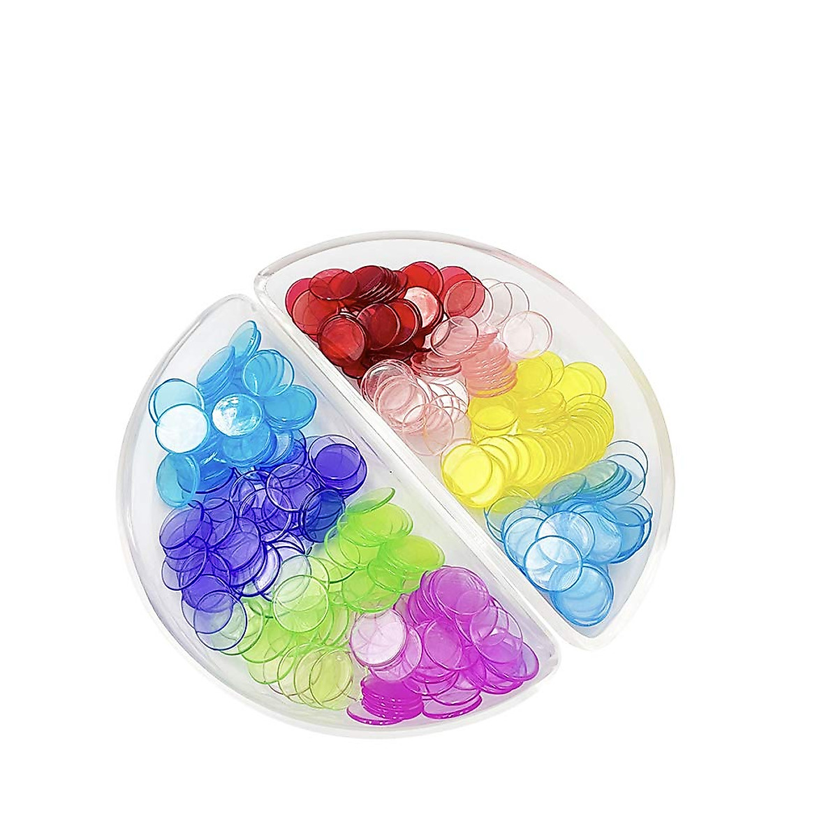 SEETOOOGAMES Bingo Chips Markers Counters - 3/4 inch Plastic Clear Bingo Chips for Bingo Games - Transparent Math Counting Chips for Classroom Teaching - 600 Pieces