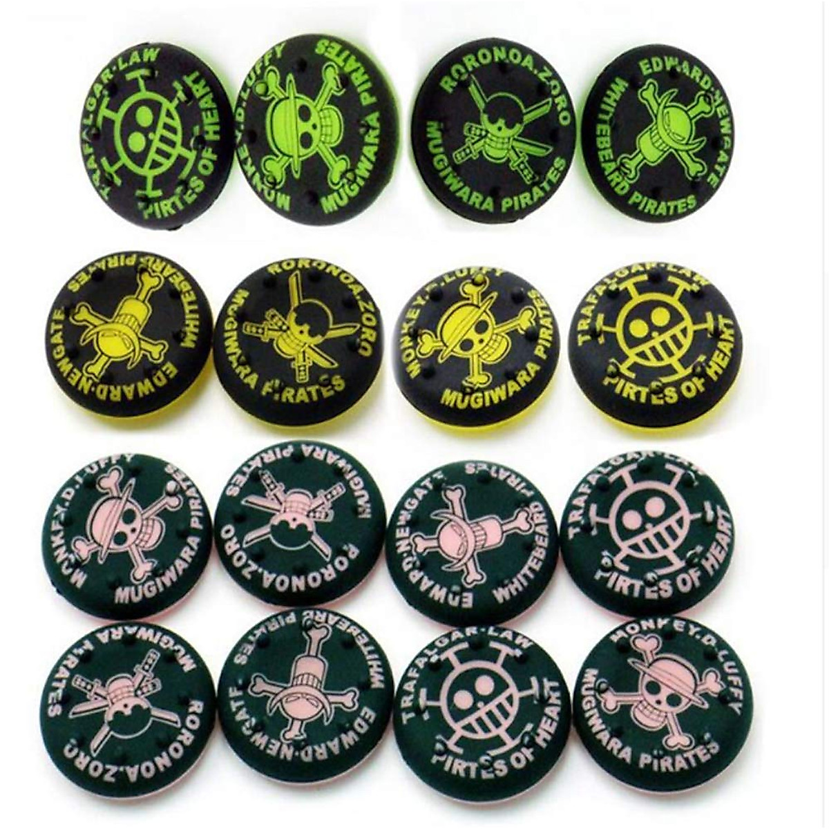 4 in 1 Analog Stick Joystick Rubber Silicone Cap Thumbstick Thumb Grip Cover Case Skin Joystick Grips for PS4 PS3 Xbox One Xbox 360 Controller (2# Green)