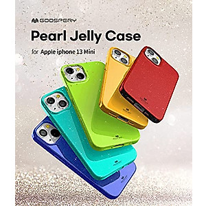 GOOSPERY Pearl Jelly Compatible with iPhone 13 Mini Case, Vivid Color with Light Shimmer Jewel Effects Glitter Sparkles Shine Look Slim Thin TPU Rubber Back Cover (Yellow)