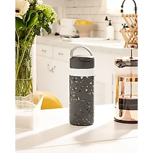 W&P Porter Drink Through Lid for Insulated Water Bottles, Leak-Proof, Carrying Handle, BPA Free, Charcoal