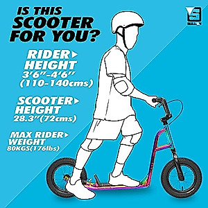 SULLIVAN Terra Firma All-Terrain BMX Scooter, Premium Quality, Push Scooter for Ages 6 to 12 Years, Kick Scooter, 12 inch Wheels, Fast Rolling Tires, Powerful Brake, Comfortable Grips, Safety Pad