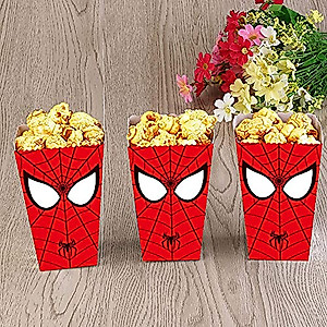 HYOUNINGF 20PCS Spider Popcorn Boxes - Spider Party Favor Boxes Goodie Boxes for Spider Party Supplies