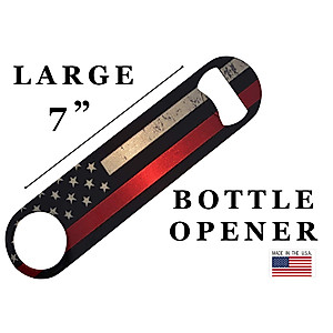 Firefighter Thin Red Line Flag Speed Bottle Opener Heavy Duty Gift For Fire Fighter Department FD