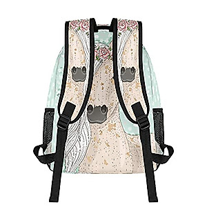 Horse School Backpack for Girls Boys, Animal Flower 16 Inch Kids Backpack Lightweight Water Resistant School Bag Student Bookbag, Laptop Backpack Travel Hiking Camping Daypack