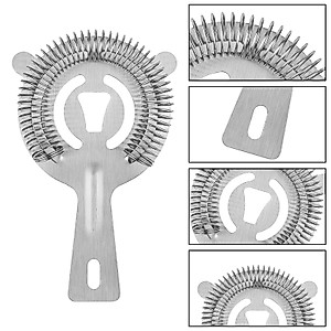 Tifanso Cocktail Strainer Bar Tools -2PCS Bar Strainer with High Density Spring, Stainless Steel Drink Sieve Strainer, Filtering Cocktail Bar Accessories for Home Bar and Professional Bartenders