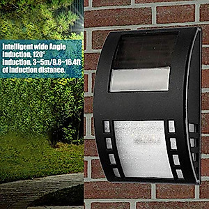 CUTULAMO Solar Wall Lamp, Light-Control Wide Angle Induction LED Solar Light Outdoor Wall Lamp Energy Saving Yard Light for Home Decoration for Garden Yard Outdoor