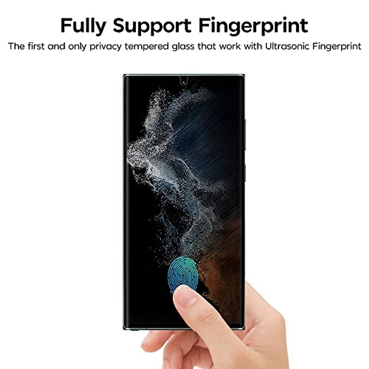 Mowei [3+2 Pack] for Galaxy S23 Ultra Screen Protector [Fully Support Fingerprint & S Pen] 3X 3D Curved Tempered Glass and 2X Camera Lens Protector for Samsung S23 Ultra 5G